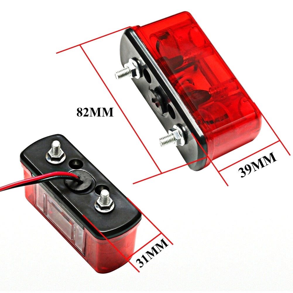 4 LED License Plate Lighting fot Truck Car Trailer Lorry Red 12V